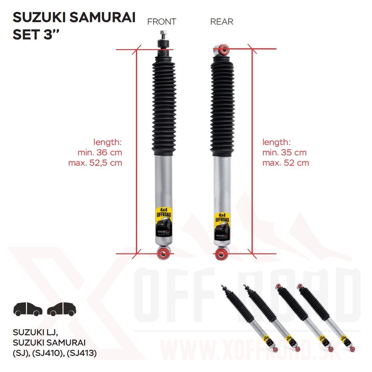 XOffroad.sk. Tlmiče Suzuki Samurai lift +3" na perách